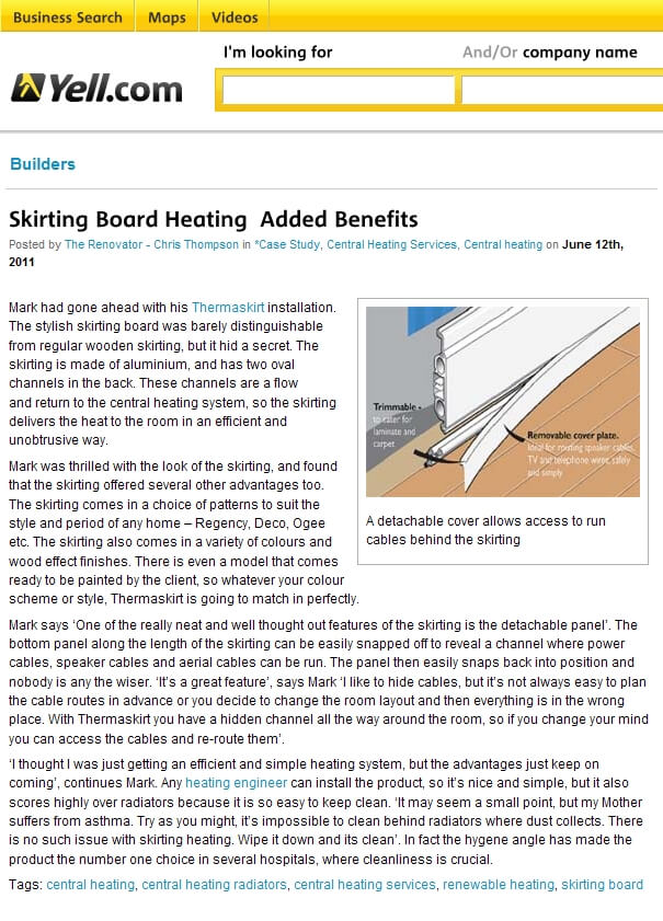 Skirting board heating offers many benefits - DiscreteHeat Co. Ltd.
